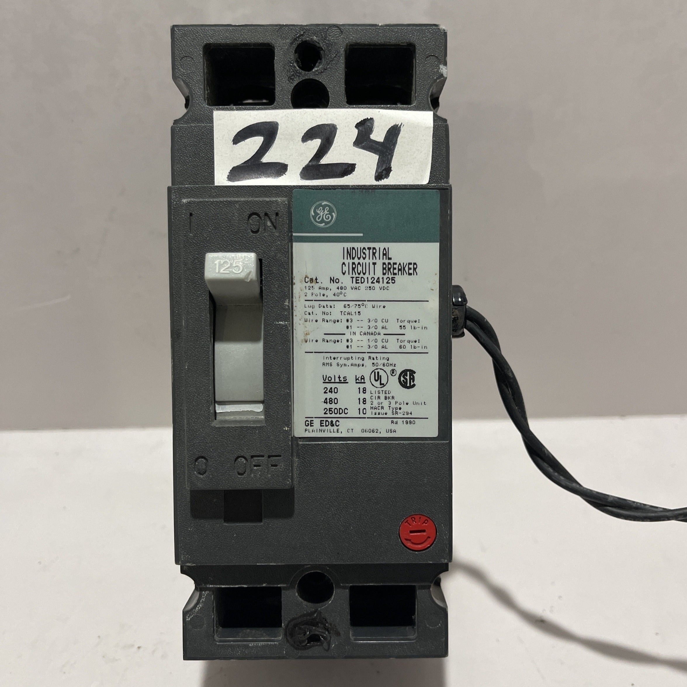 BREAKER SWITCH, MARCA: GE / INDUSTRIAL CIRCUIT BREAKER