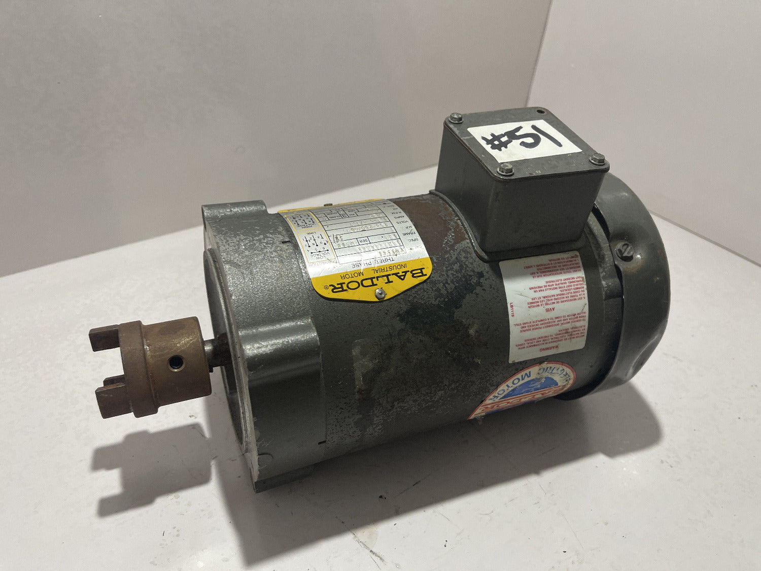 BALDOR AC Motor HP1, PH:3, 208/230/460 VOLTS: RPM: 1725, FR 56C